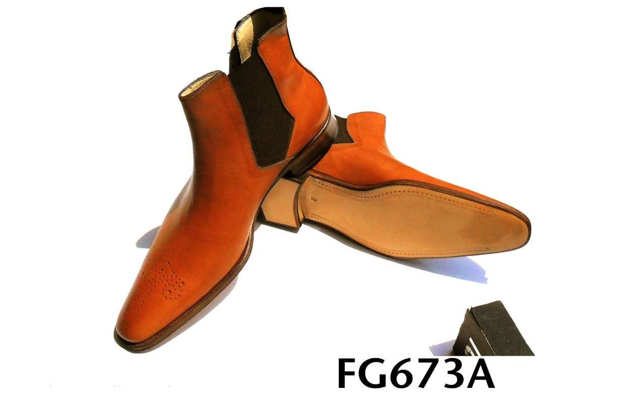 Suede Chelsea boots : Custom Burnished Dealer Boots