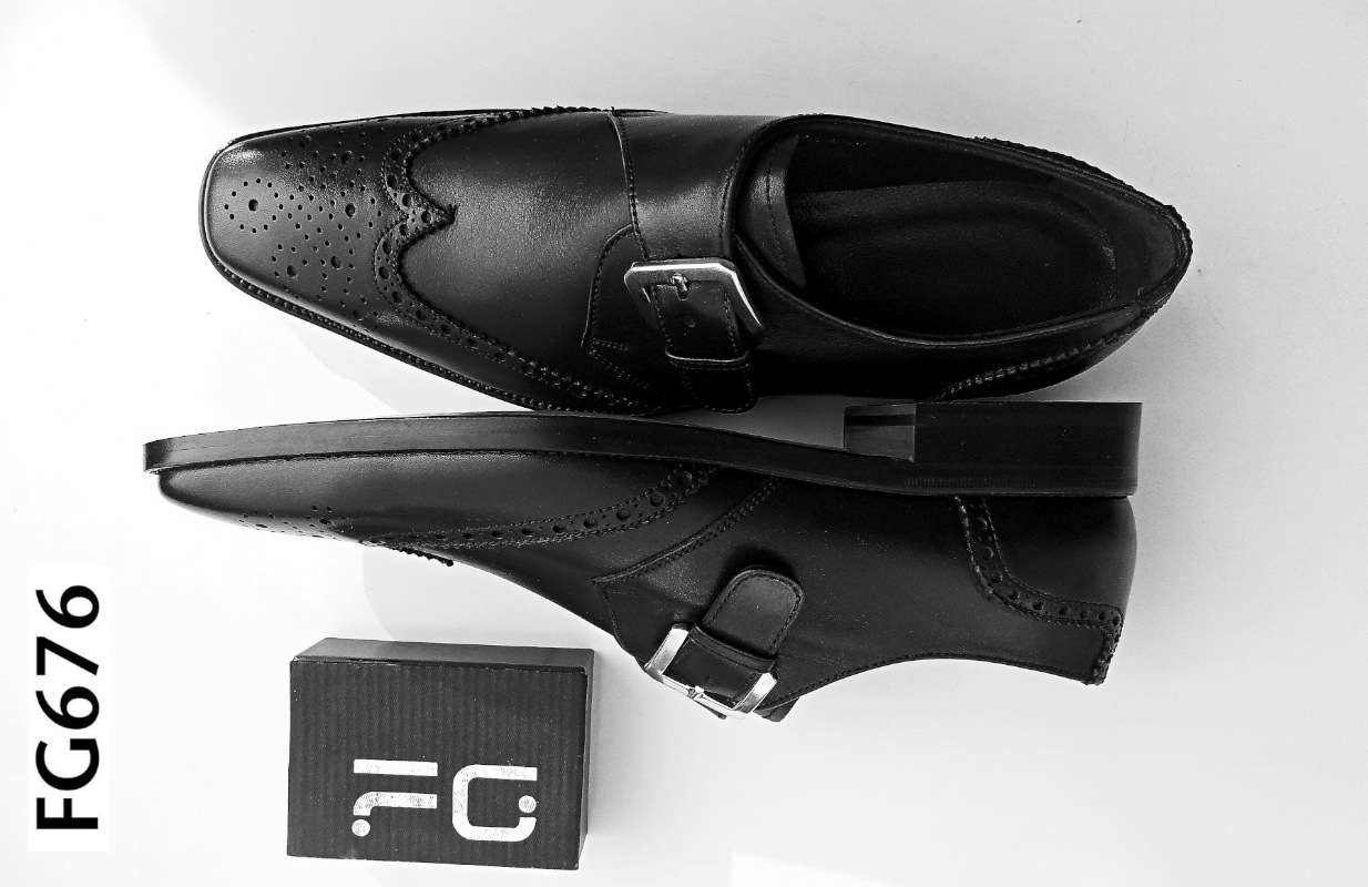 Patent Glowing Finished Monk Strap Shoes| FG Clubwear